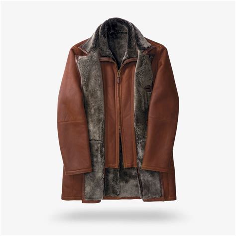 Silky Shearling Jacket Cognac