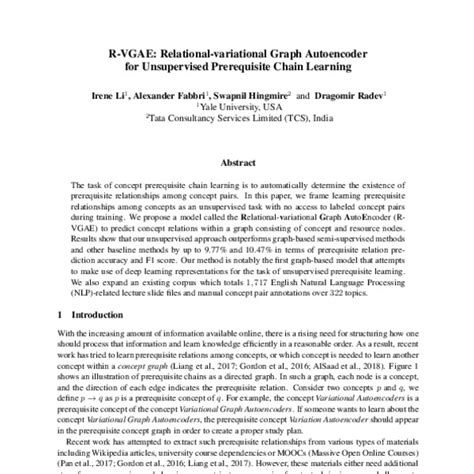 R VGAE Relational Variational Graph Autoencoder For Unsupervised