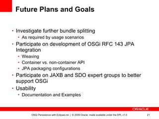 OSGi Persistence With EclipseLink PPT