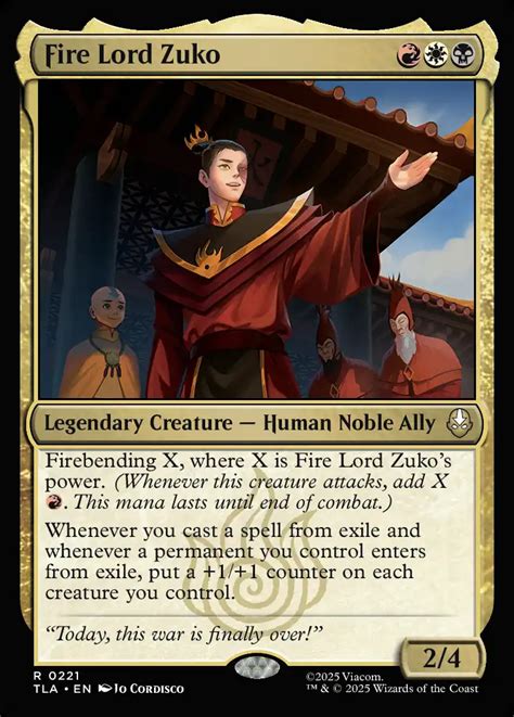 Fire Lord Zuko Mtg Magic The Gathering Avatar The Last Airbender