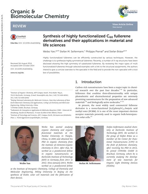 Pdf Cheminform Abstract Synthesis Of Highly Functionalized C60 Fullerene Derivatives And