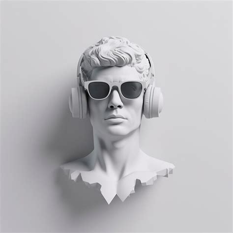 premium ai image minimal scene of sunglasses and headphones on human