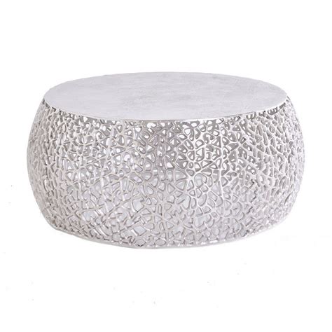 Riess Ambiente Couchtisch Abstract Leaf Ø75cm Silber Antik