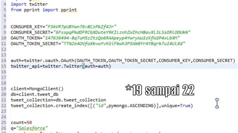 Tutorial Data Mining Twitter Using Python And Mongodb Youtube