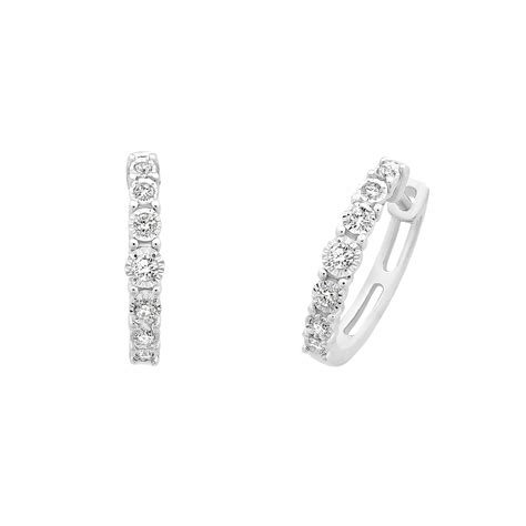 9ct White Gold Diamond Huggie Earrings Design No M3245 Stearns