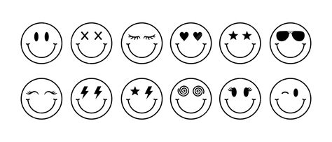 Premium Vector Hand Drawn Smiley Face Set Doodle Drawings Funny