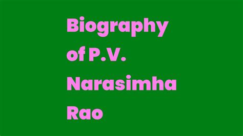 Biography Of P V Narasimha Rao Write A Topic
