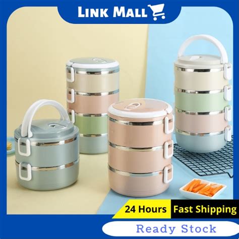 3 4 Layers Stainless Steel Leakproof Lunch Box Thermo Bento Box Thermal