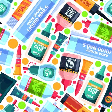 Premium Vector Glue Pattern Office Supplies Bottles Collection With Liquid Glue Garish Vector