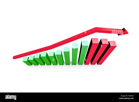 3d rendering front view of business statistic increasing graph chart