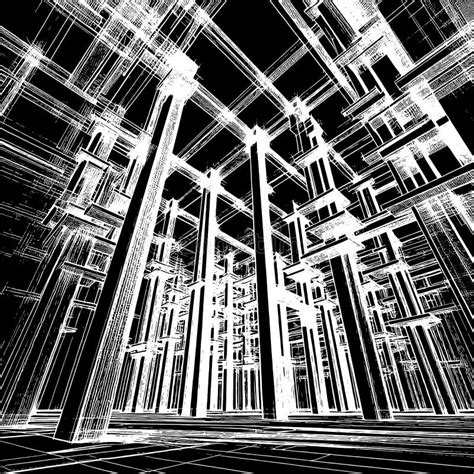 Abstract Construction Structure Vector A Vector Illustration Of Architectural Construction