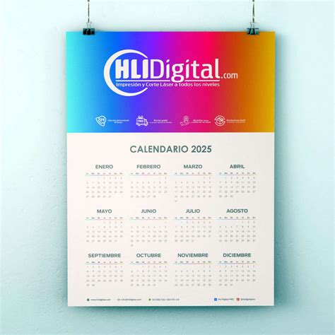Calendario De Pared Tipo Poster Personalizado Muestra Tu Marca