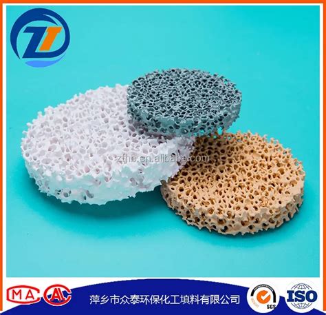 Porous Foam Ceramic Filter Material Alumina Silicon Carbide Zirconia