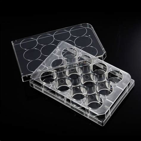 12 Well Plastic Tissue Culture Plate Disposable Tc Treated Lab