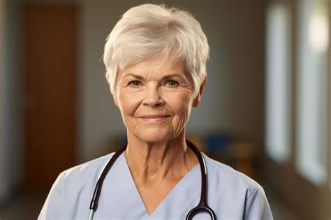 Premium Ai Image A Woman In A Scrub Suit With A Stethoscope