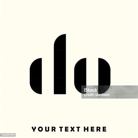 モノグラムのロゴを行いますミニマリストの抽象的な小文字d文字o幾何学的なフォントアイコン アルファベットのdのベクターアート素材や画像を