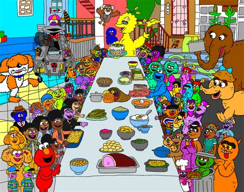 A Sesame Street Thanksgiving By Zw333 On Deviantart