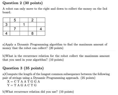 Solved A Robot Can Only Move To The Right And Down To Chegg