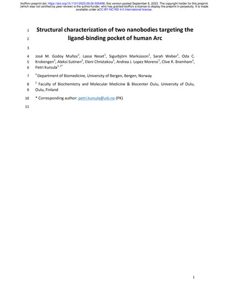 Pdf Structural Characterization Of Two Nanobodies Targeting The