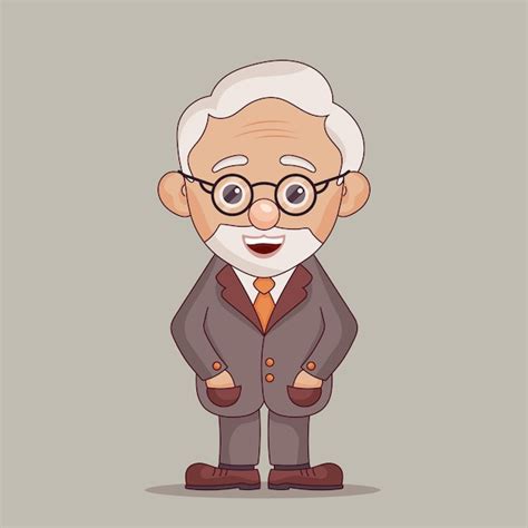 Avatar De Hombre Mayor Hombre Anciano Sonriente Con Barba Vector De