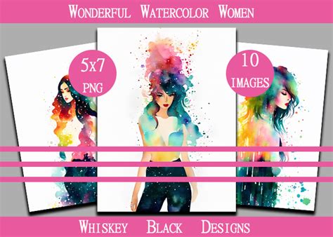 Wonderful Watercolor Wild Women Art Graphic By Whiskey Black Designs