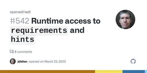 Runtime Access To `requirements` And `hints` · Issue 542 · Openwdlwdl · Github