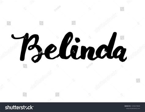 Female Name Belinda Handwritten Lettering Black Vector De Stock Libre