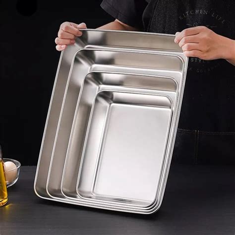 Stainless Steel Rectangular Bakeware Nonstick Pans Fruit Bread Food