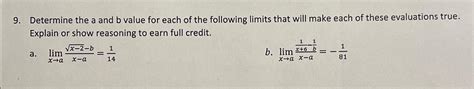 Solved Determine The A And B Value For Each Of The Chegg