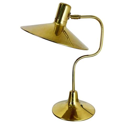 Original Hollywood Regency Style Floral Brutalist Brass Table Light