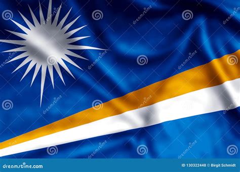 Marshall Islands Colorful Waving And Closeup Flag Illustration Stock