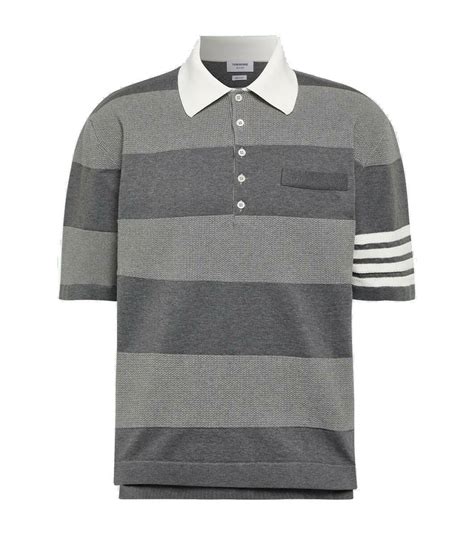 Thom Browne 4 Bar Striped Cotton Polo Shirt Thom Browne