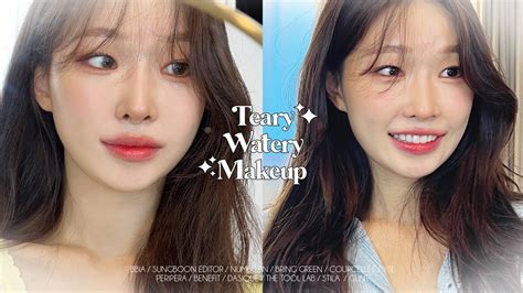 Cc 여름에 뽀송 촉촉 상큼발랄 글리터 메이크업🍒 속쌍메이크업 1만원이하틴트추천ㅣ아랑 Youtube