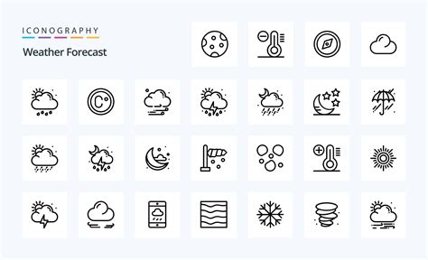 25 Weather Line Icon Pack 16810756 Vector Art At Vecteezy