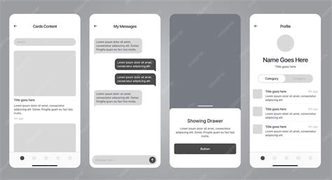 Premium Vector Mobile Application Ui Ux Design Template Vector Wireframes Prototype Design