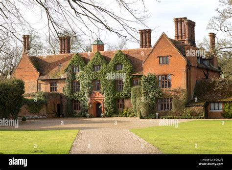 Tudor Architektur von Woodhall Herrenhaus, Sutton, Suffolk, England ...