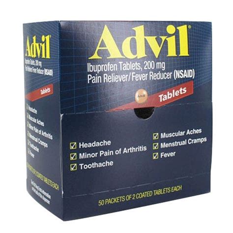 Advil® 200mg 50 Packets Of 2 Coated Tablets Ace Southern