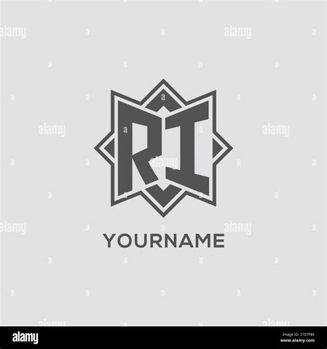 Monogram Ri Logo With Eight Point Star Style Design Vector Graphic Stock Vector Image And Art Alamy