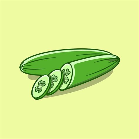 격리 된 배경에 귀여운 오이 만화 그림 개념 프리미엄 벡터