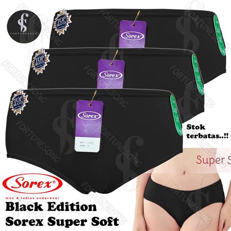 Jual SOREX Celana Dalam Wanita Sorex Super Soft Edisi Hitam Stok Terbatas CD Sorex Black