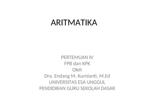 Materi Faktor Persekutuan Besar Dan Kpkppt