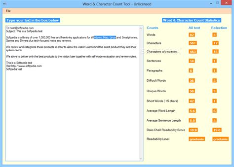 word and character count tool 1 0 download review screenshots