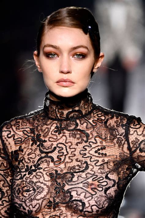 Gigi Hadid See Thru To Boobs At AW20 Show