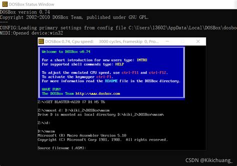 微机原理汇编语言上机实验 Dosboxandmasm微机原理如何使用dosbkikichuang的博客 Csdn博客