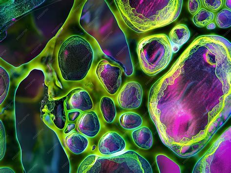 Cell Structure Plant View Of The Leaf Surface Showing Plant Cells Under The Microscope Premium