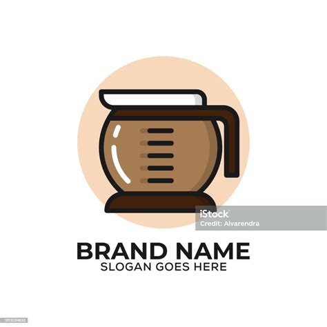 Ilustrasi Vektor Logo Server Kopi Panas Ikon Logo Kedai Kopi Dengan Gaya Desain Datar Ilustrasi