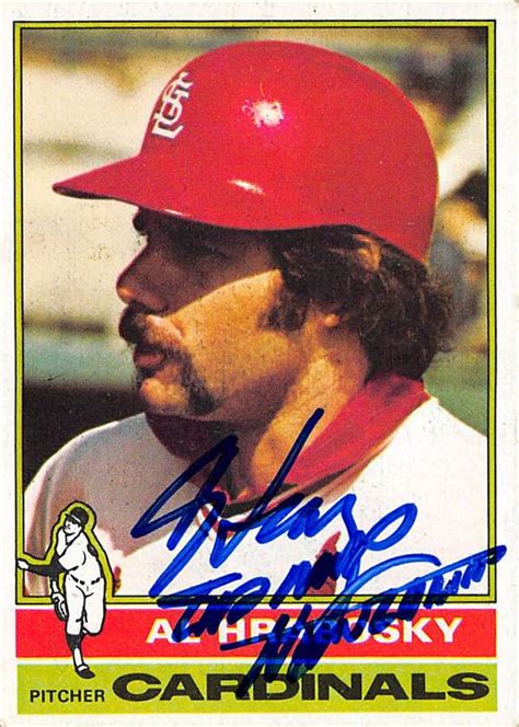 Al Hrabosky Autographed Baseball Card St Louis Cardinals 1976 Topps