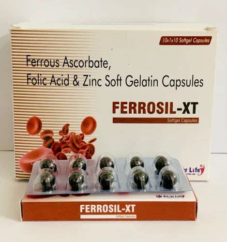 Ferrosil Xt Sofgel Capsules Ferrous Ascorbate Folic Acid And Zinc