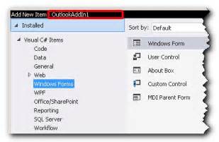 Winforms Inherited Form Creation Within Visual Studio Outlook 2013 Add In Project Stack