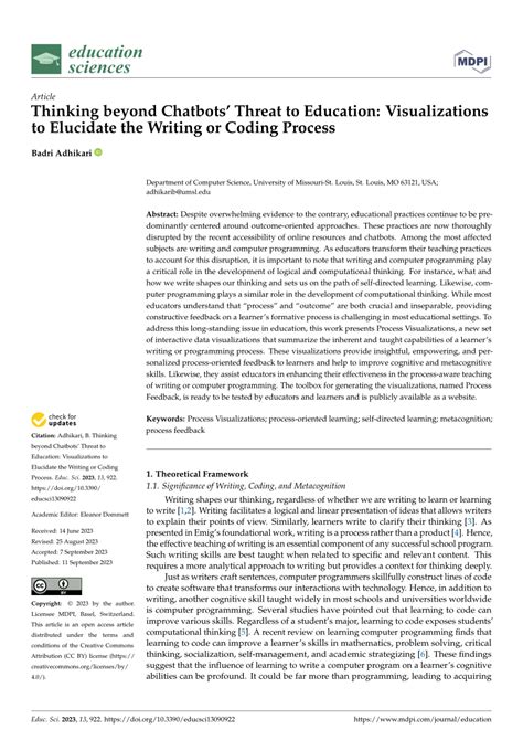 Pdf Thinking Beyond Chatbots Threat To Education Visualizations To